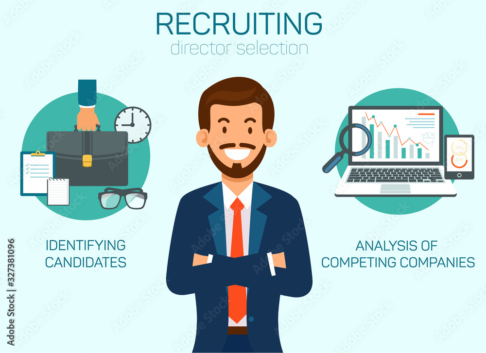 HR Company Selecting Director Banner Template. Recruiting Agency ...