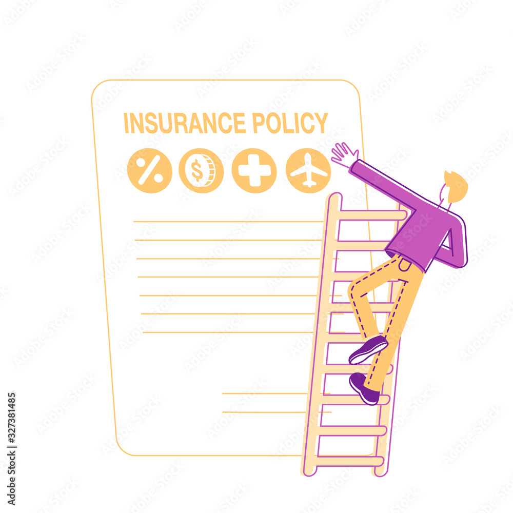 Accident Insurance and Life Protection Concept. Man Falling from High ...