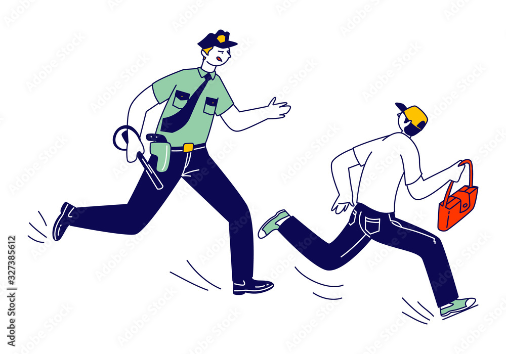 Police Officer Arresting Cartoon