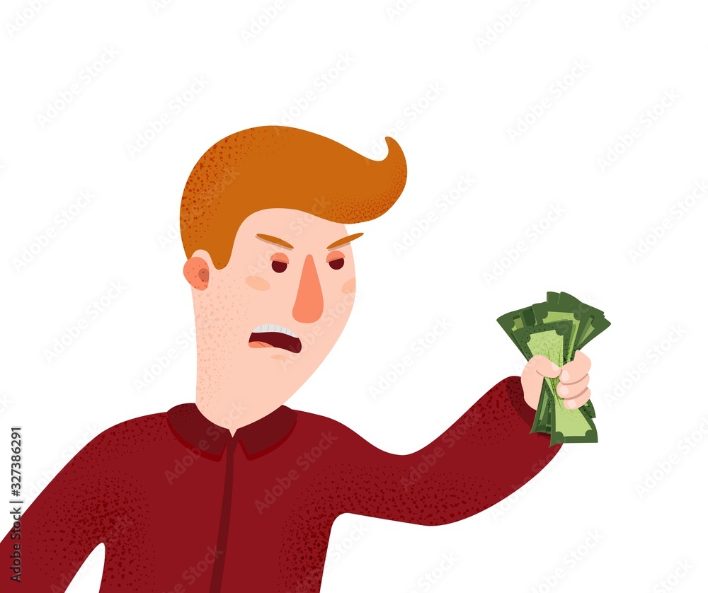 Angry redhead guy shouting shut up and take my money vector graphic ...