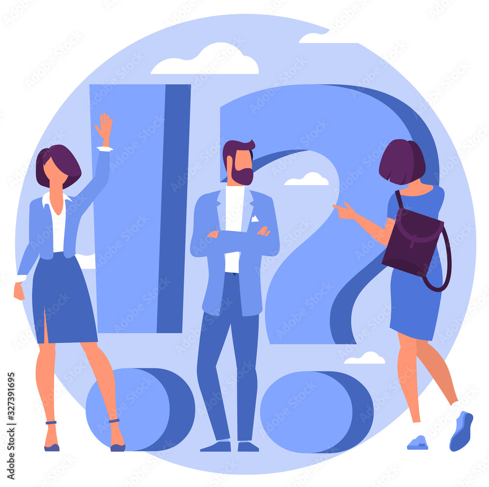 Exclamation and question mark. Flat design isometric vector ...