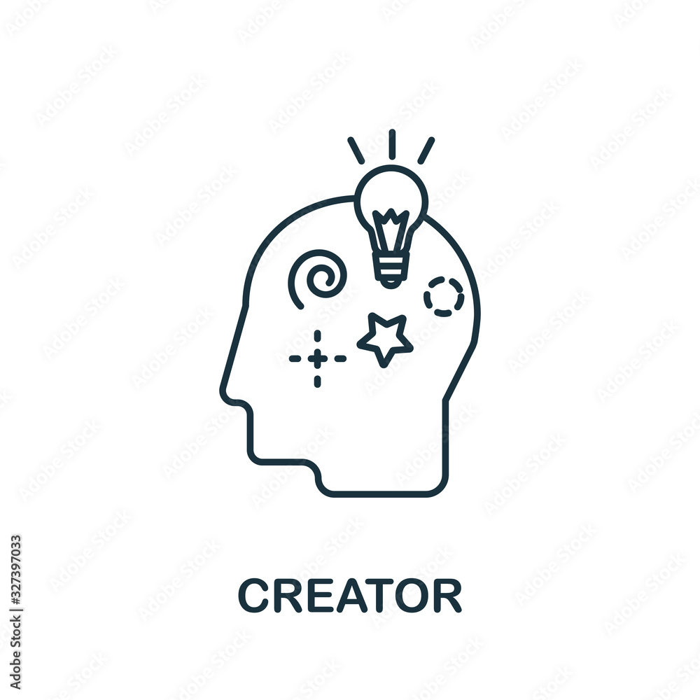 Vetor de Creator icon from crowdfunding collection. Simple line Creator ...