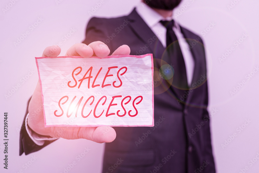 Writing note showing Sales Success. Business concept for force to close ...
