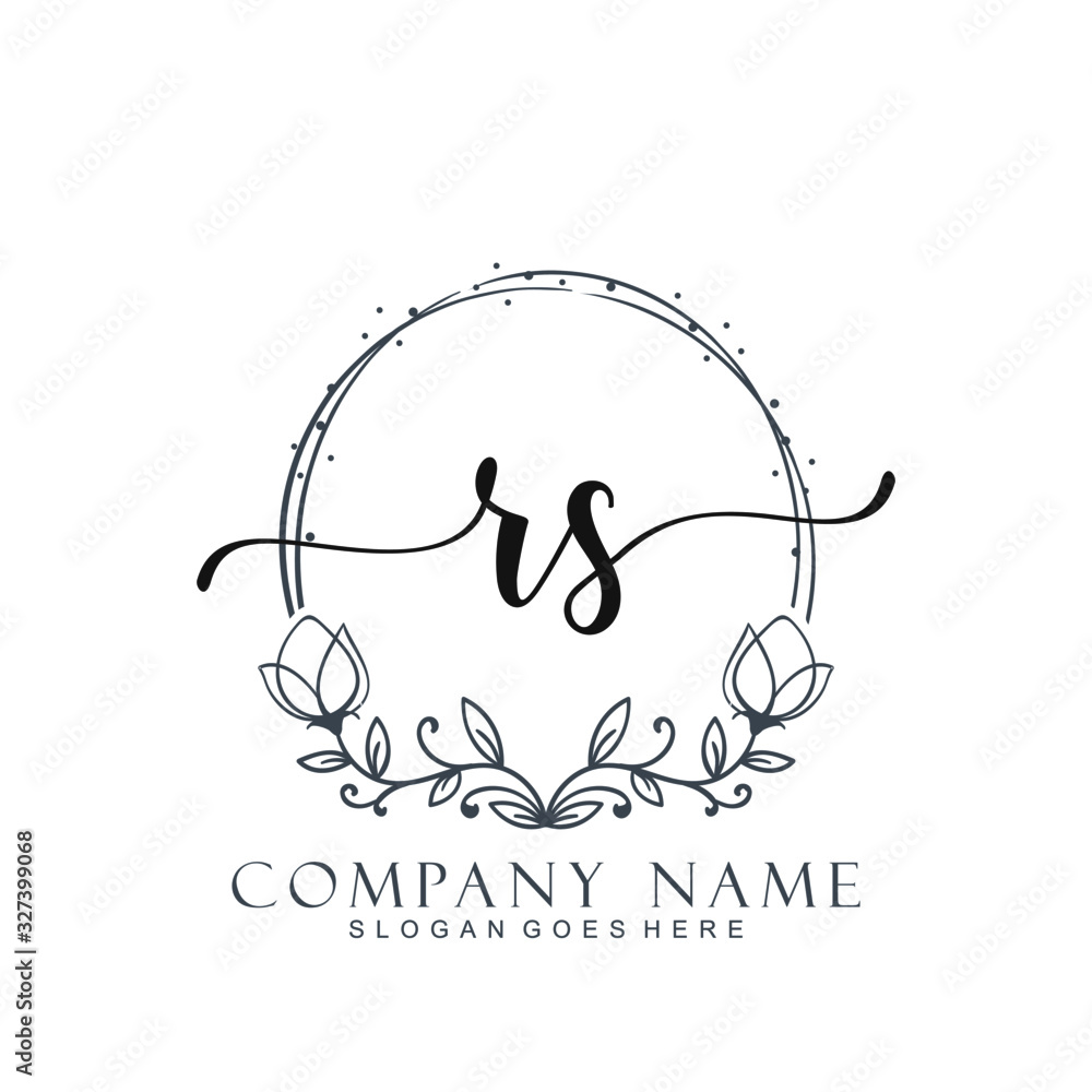 Initial RS beauty monogram and elegant logo design, handwriting logo of ...