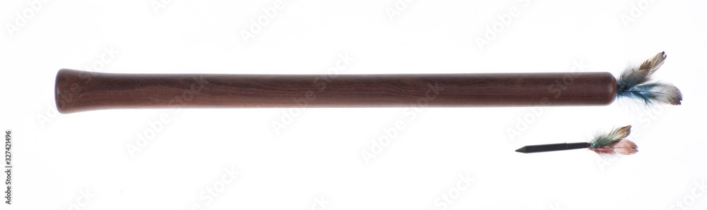 Blowpipe weapon of bamboo and timber and using the poisonous needle ...