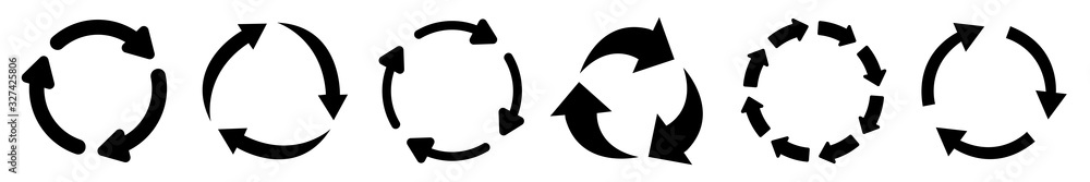 Set of arrow recycle, means using recycled resources, recycling, arrows ...