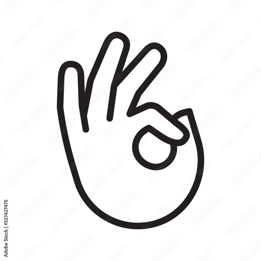 Ok icon, human hand gesture okay symbol Stock Vector | Adobe Stock