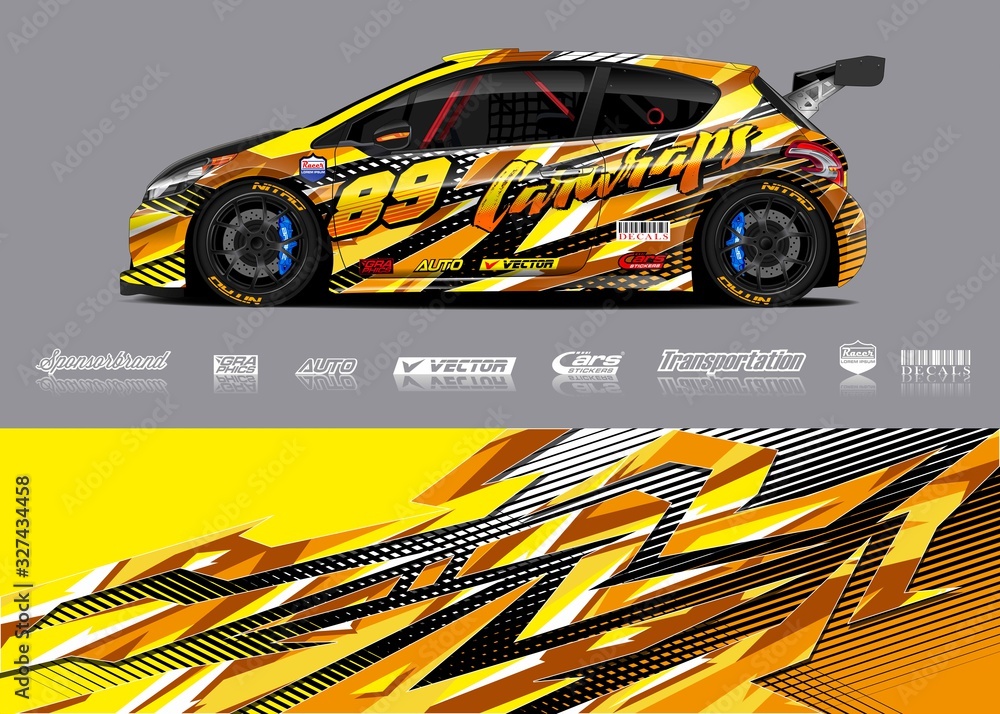 Racing car wrap design vector. Graphic abstract stripe racing ...