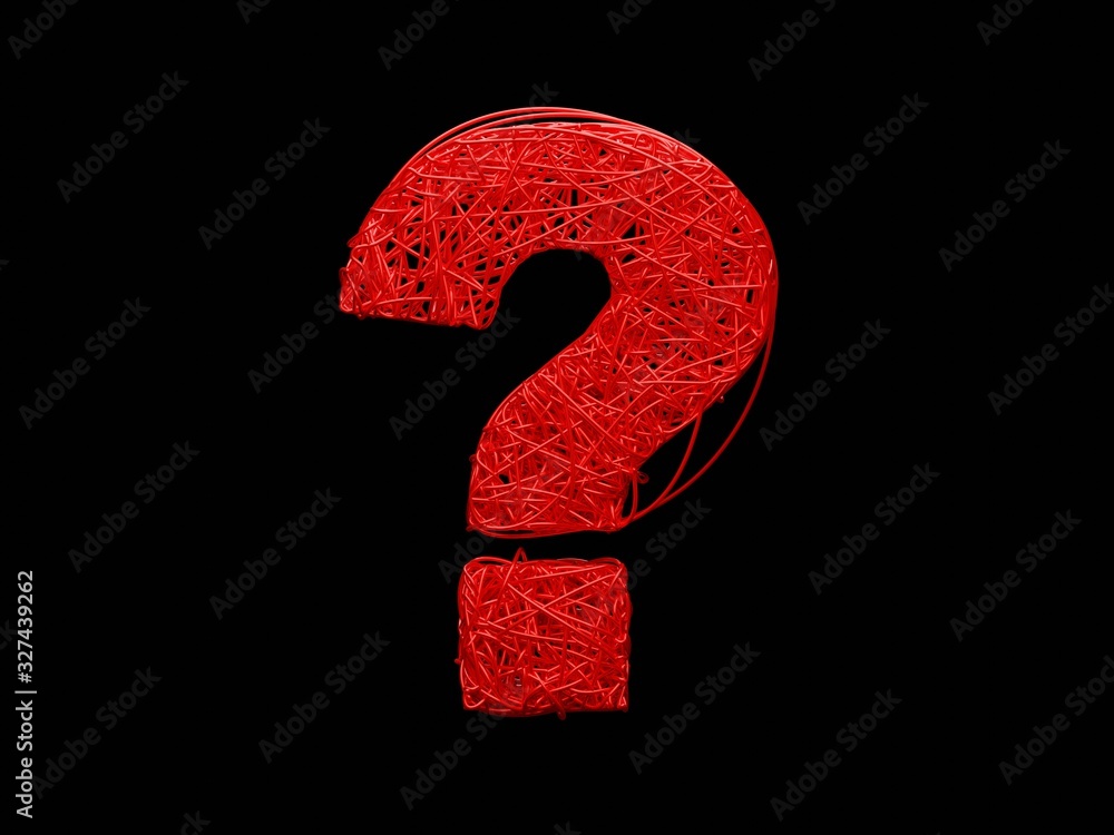 Question mark complicated wired symbols series 3D render Stock ...