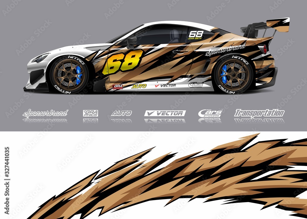 Racing car wrap design vector. Graphic abstract stripe racing ...