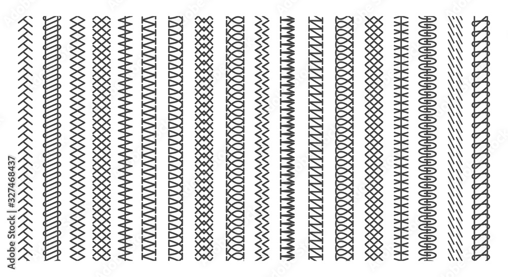 Sewing stitche patterns Stock Vector | Adobe Stock