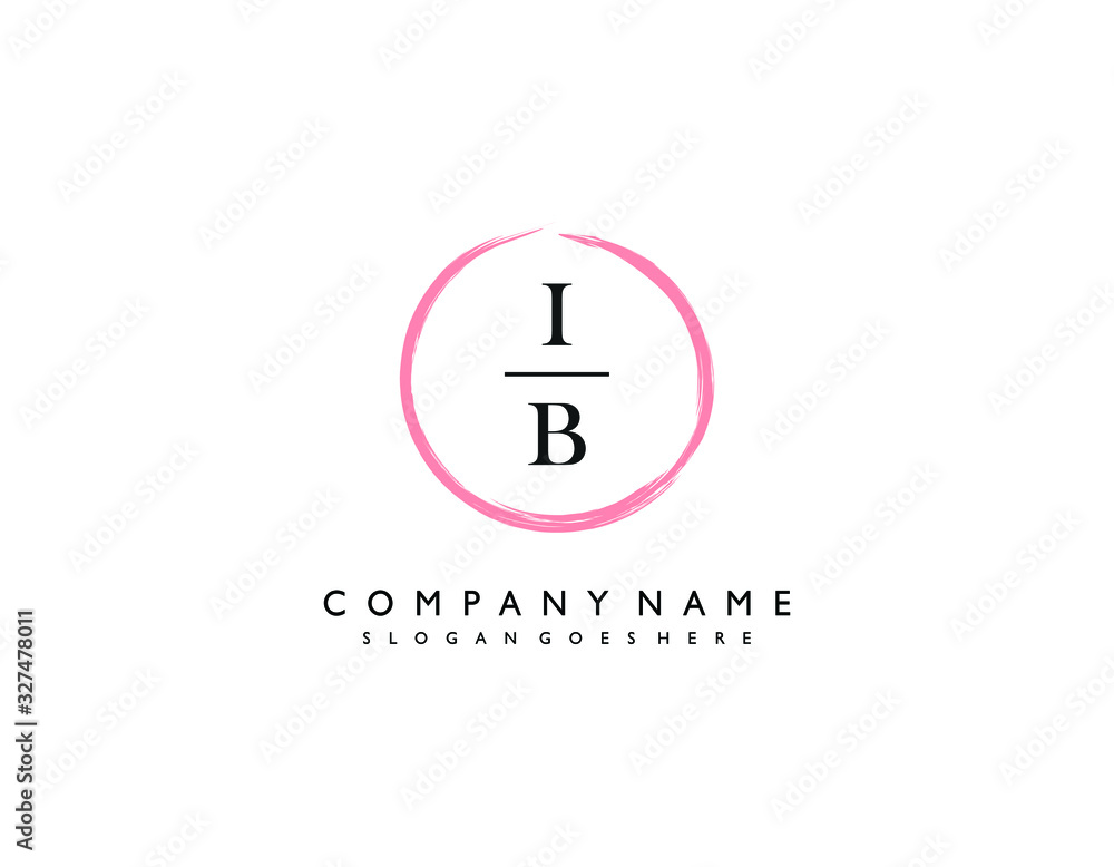 IB initial letter elegant handwriting logo collection Stock Vector ...