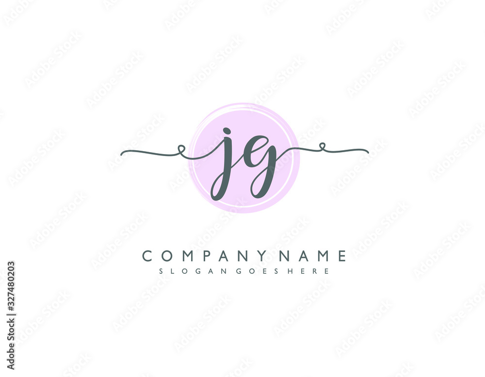JG initial letter elegant handwriting logo collection Stock Vector ...