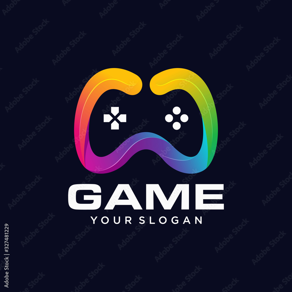 Gaming controller logo design vector illustration Stock Vector | Adobe ...