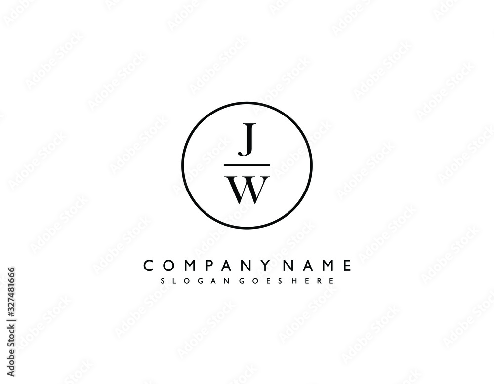 JW initial letter elegant handwriting logo collection Stock Vector ...