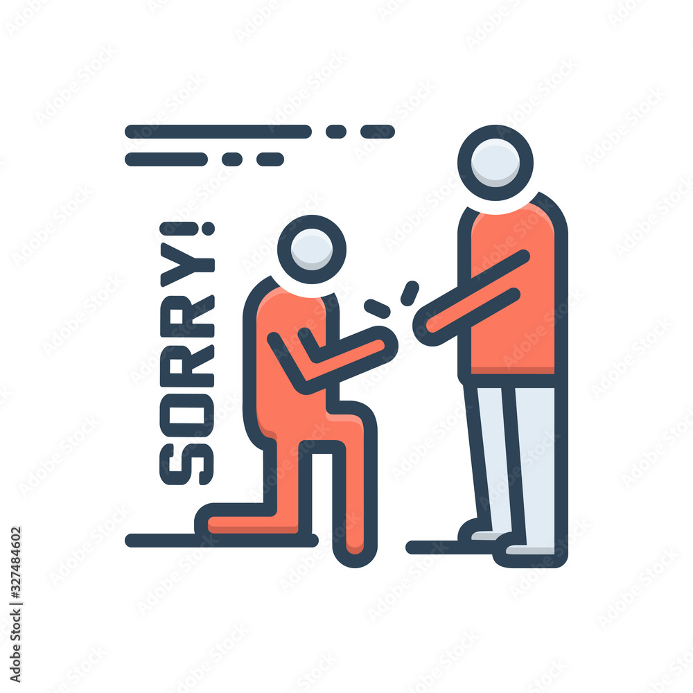 Color illustration icon for apologize Stock Vector | Adobe Stock
