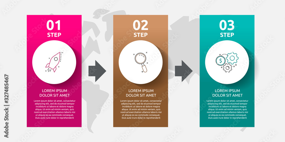 Vector template circle infographics. Business concept with 3 options ...