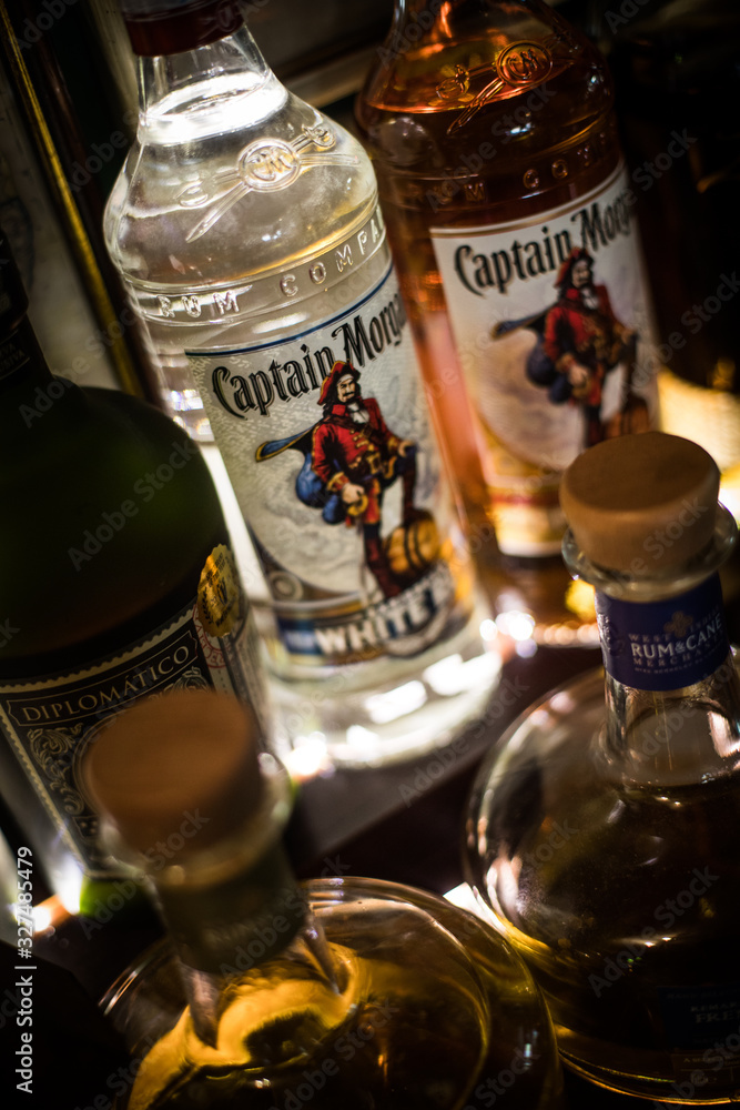 Captain Morgan rum bottles Stock Photo | Adobe Stock