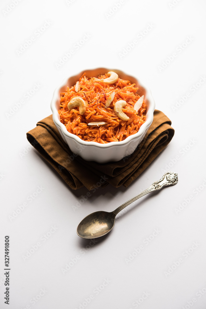 Vermicelli / Semiya Kesari is a popular indian sweet served in a bowl ...