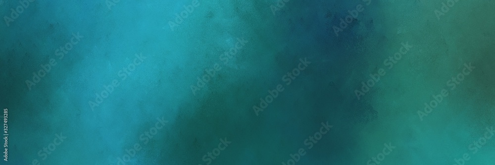 abstract painting background texture with teal blue, teal green and ...