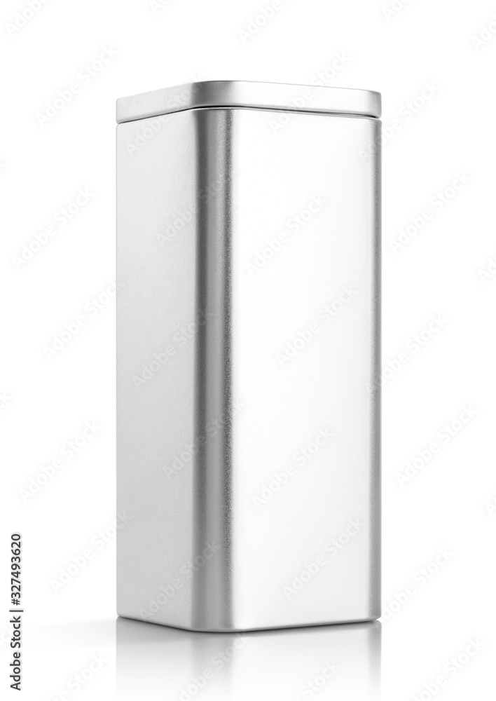 blank packaging silver metallic box for premium product design mock-up ...