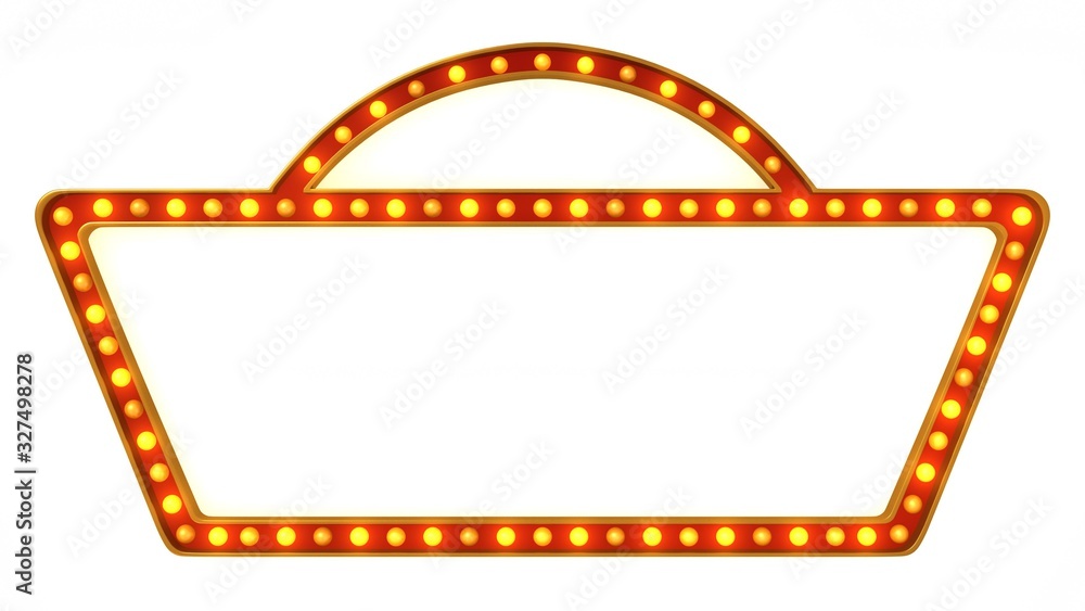 Red sign retro light board on white background. 3d rendering Stock ...