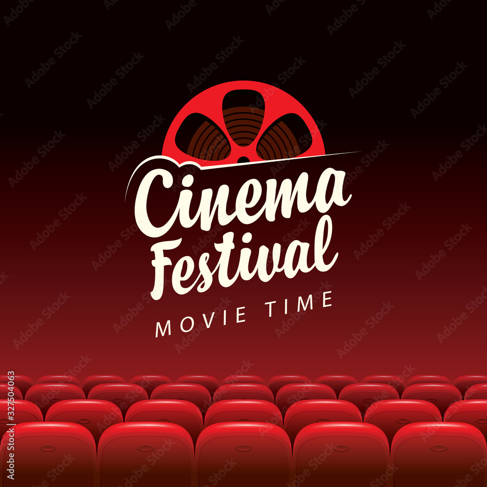 Vector banner for retro cinema festival with calligraphic inscription ...