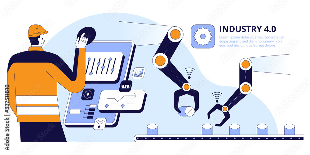 Production control flat vector illustration Stock Vector | Adobe Stock