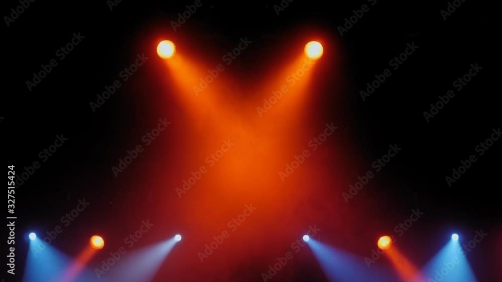 Stage lights with smoke on concert. Background in show. Stage lights ...
