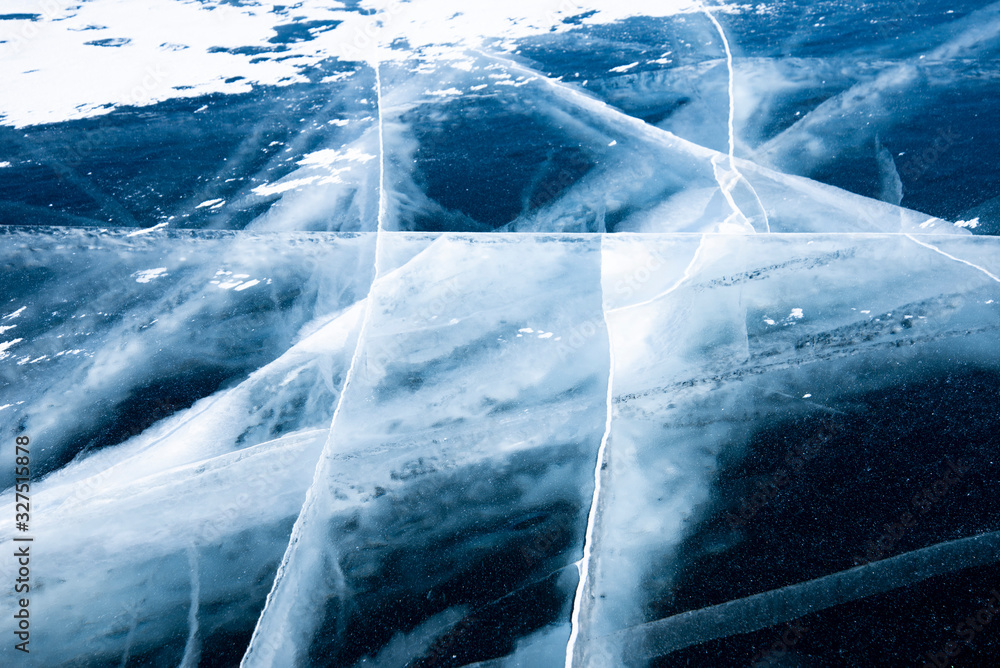 Methane Bubbles in the Baikal Ice.ice and cracks on the surface of Lake ...