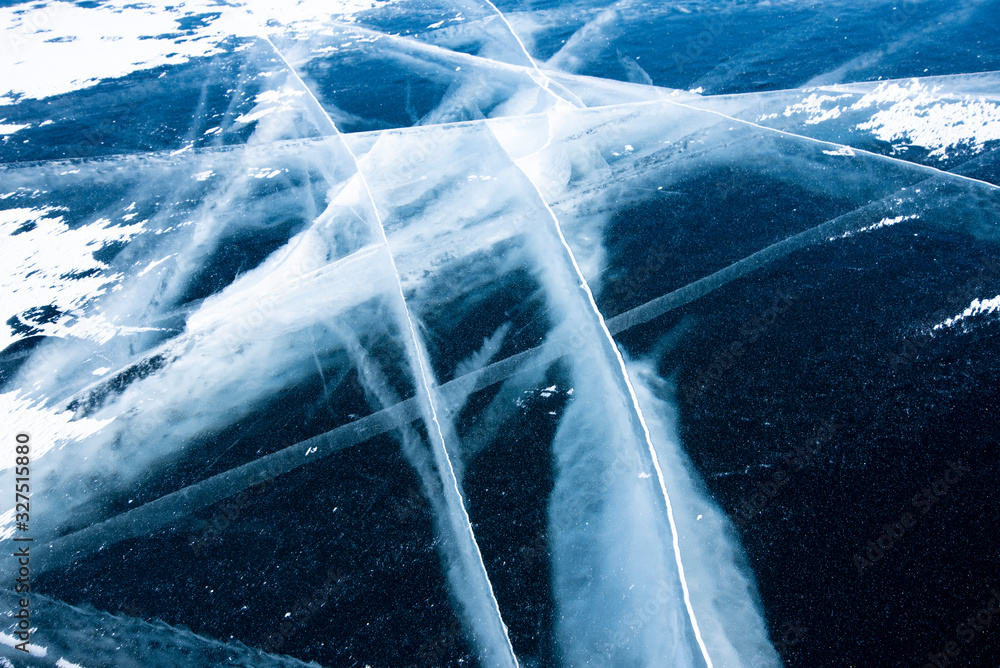 Methane Bubbles in the Baikal Ice.ice and cracks on the surface of Lake ...