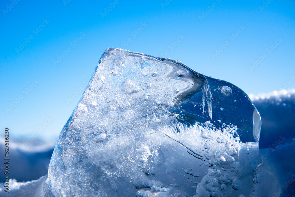 Methane Bubbles in the Baikal Ice.ice and cracks on the surface of Lake ...