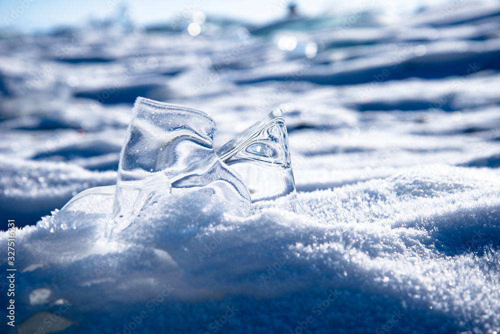 Methane Bubbles in the Baikal Ice.ice and cracks on the surface of Lake ...