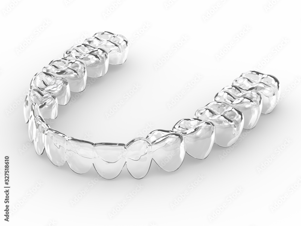 3d render of invisalign removable retainer Stock Illustration | Adobe Stock