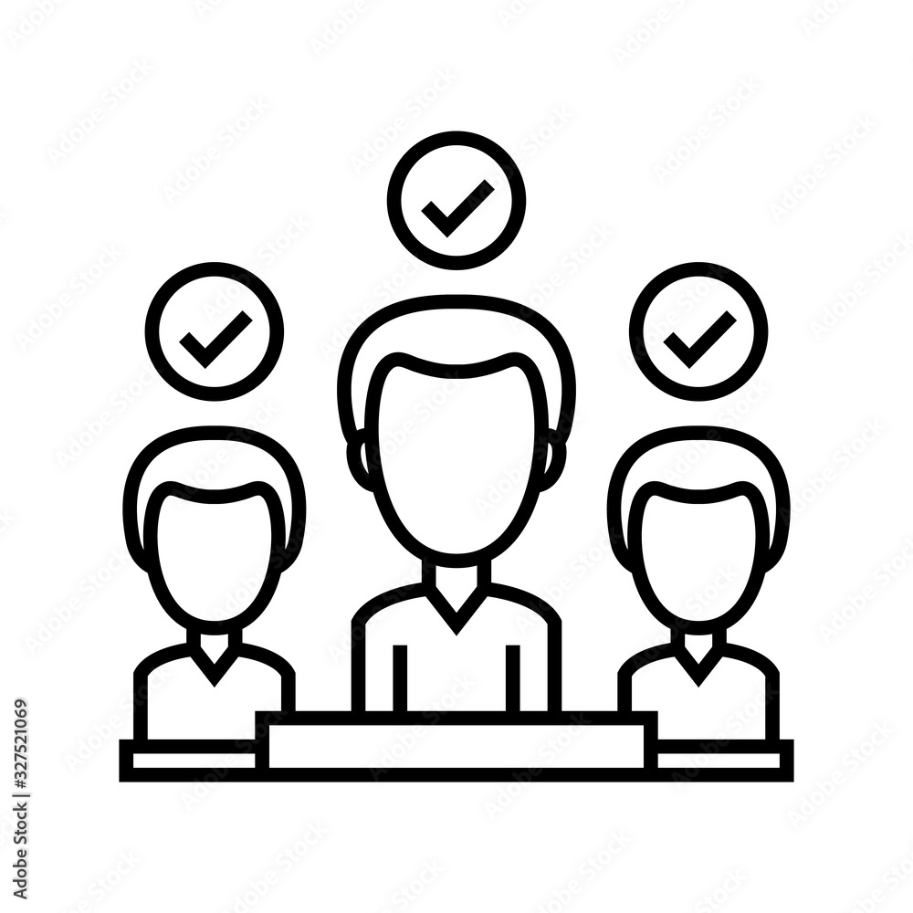 Needful employee line icon, concept sign, outline vector illustration ... Needful employee line icon, concept sign, outline vector illustration ...