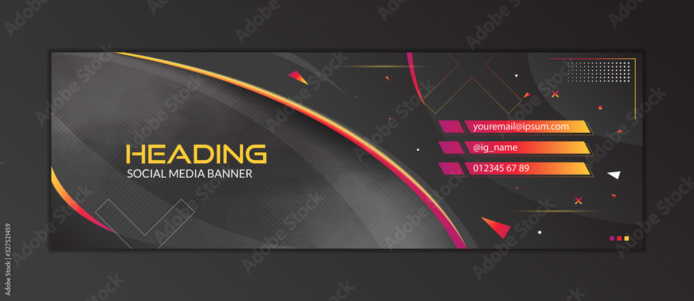 Abstract Gaming Header Social Media Banner Template Stock Vector ...