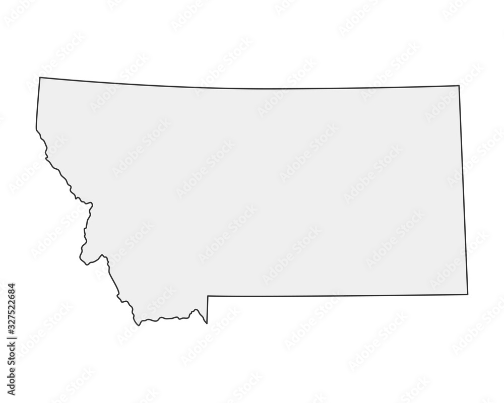 High detailed vector map. Montana USA state Stock Vector | Adobe Stock