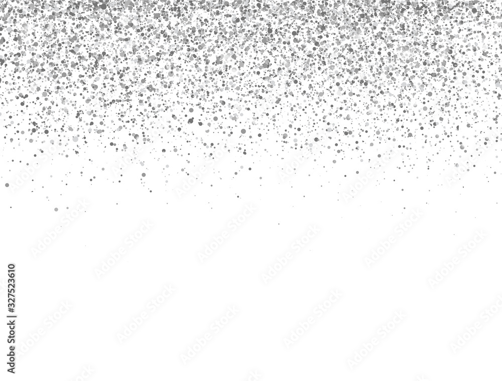 Glitter silver banner with space for text. Gray sparkles and dust on ...