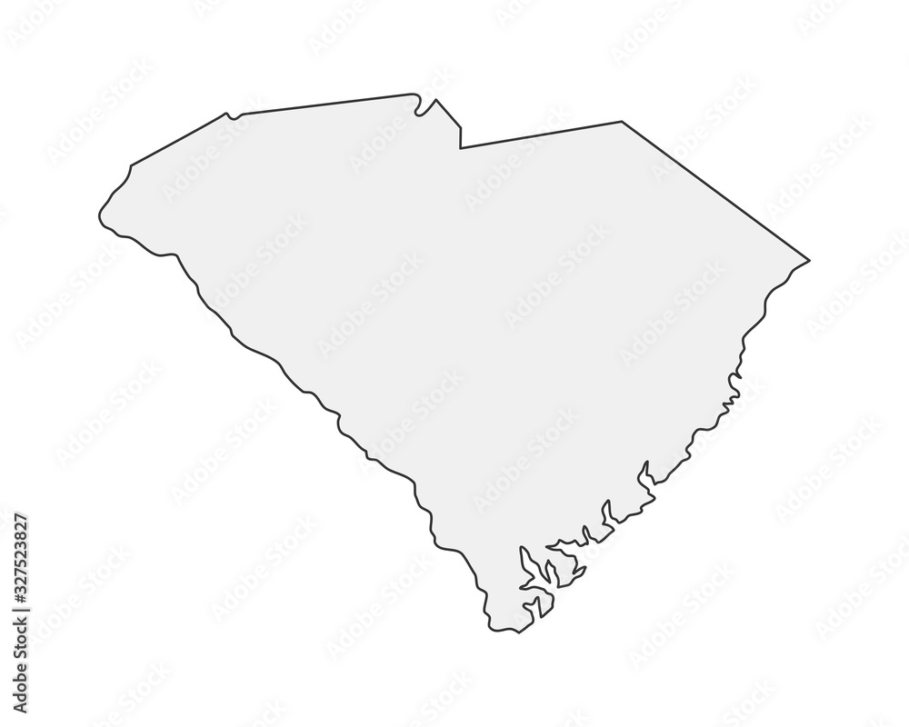 High detailed vector map. South Carolina USA state Stock Vector | Adobe ...