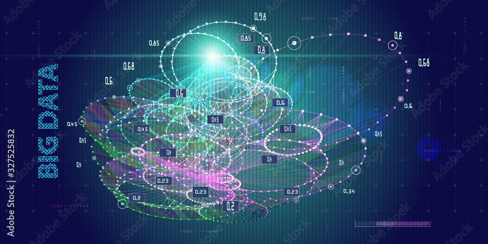 Quantum computing abstract tech background concept. Learning artificial ...