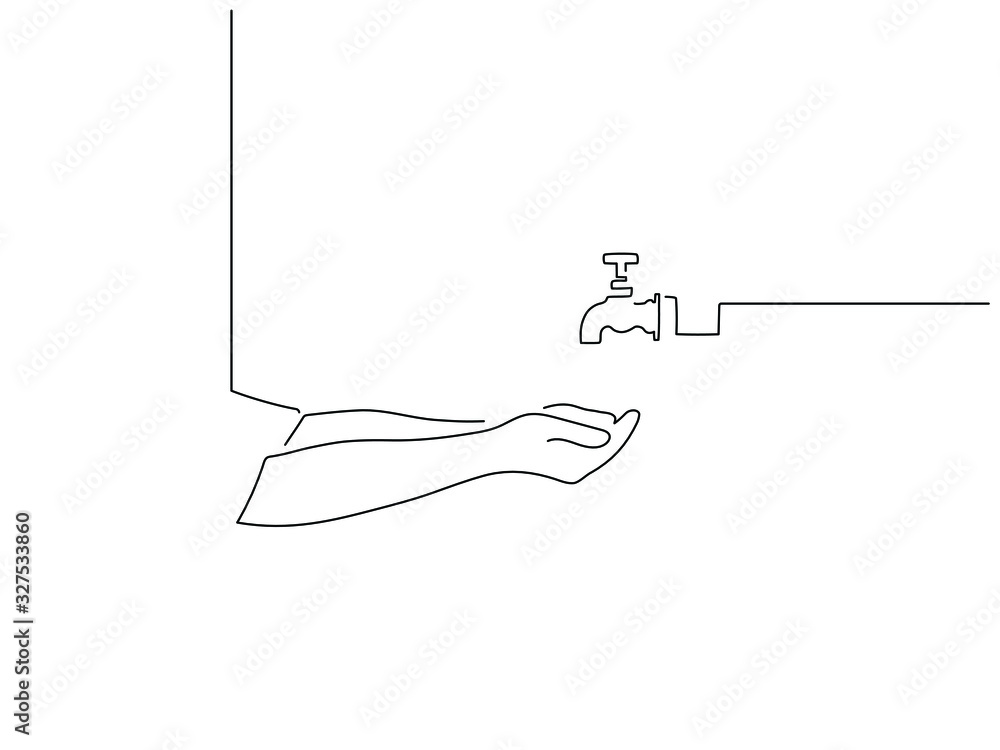 Recycling water isolated line drawing, vector illustration design ...