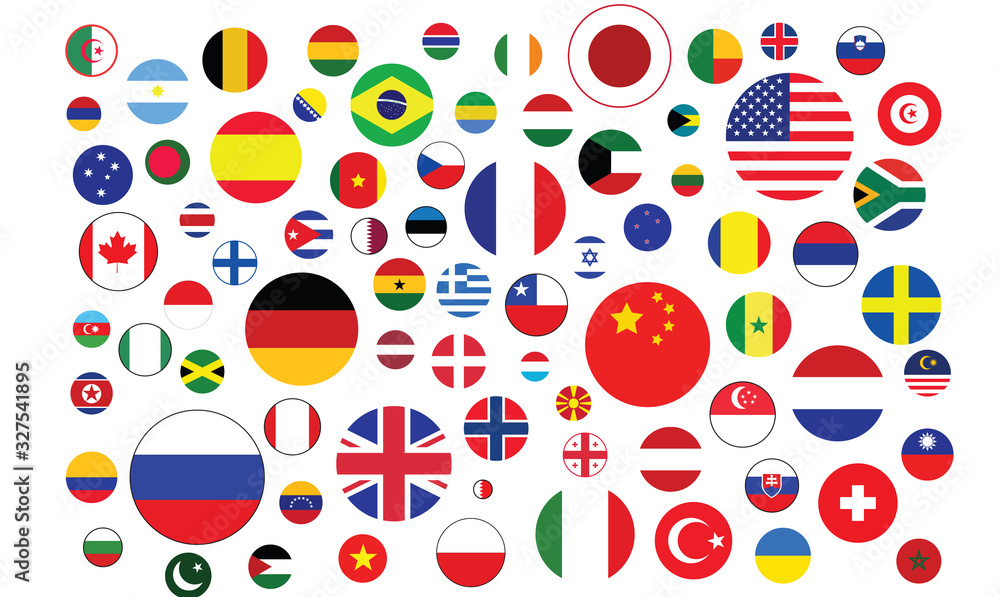 World flags pattern symbol texture circle Stock Vector | Adobe Stock