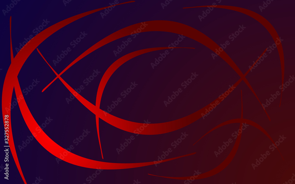Abstract red shapes on gradient red-blue space background. Design for ...