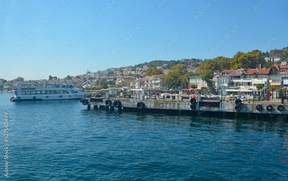 The harbour area of Kinaliada, one of the Princes' Islands, also called ...