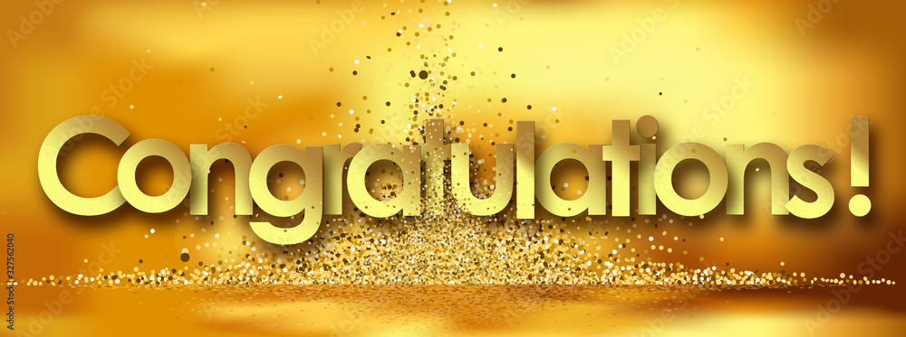 congratulations in golden stars background Stock Photo | Adobe Stock