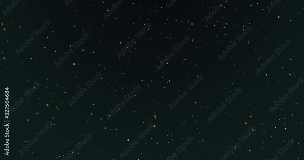 Dust particles system glowing on dark background. Cloud of dust raining ...