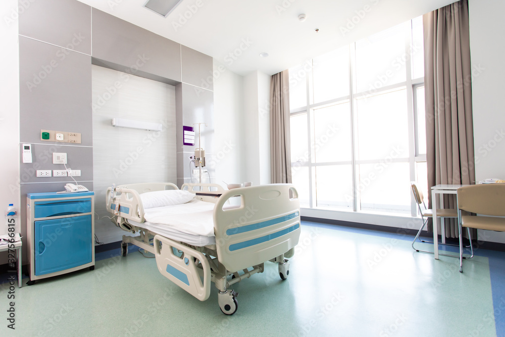 Recovery Room with beds and comfortable medical. Interior of an empty ...