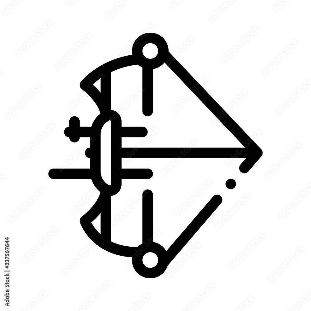 Professional Bow And Arrow Icon Thin Line Vector. Olympic Sportive Tool ...