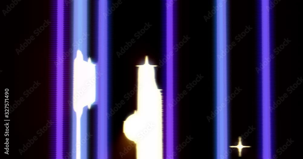 Geometric laser beam simulation on black background. Neon lines with ...