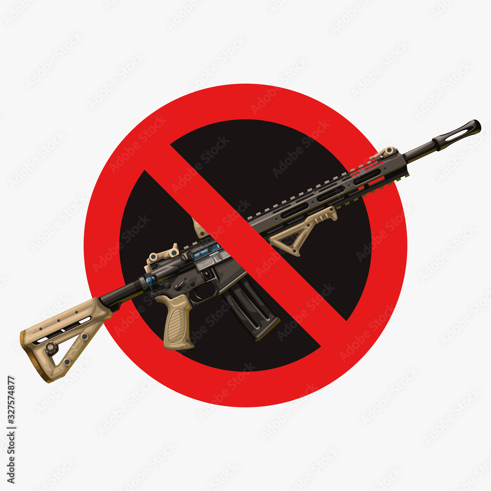 no assault rifle weapon sign Stock Vector | Adobe Stock